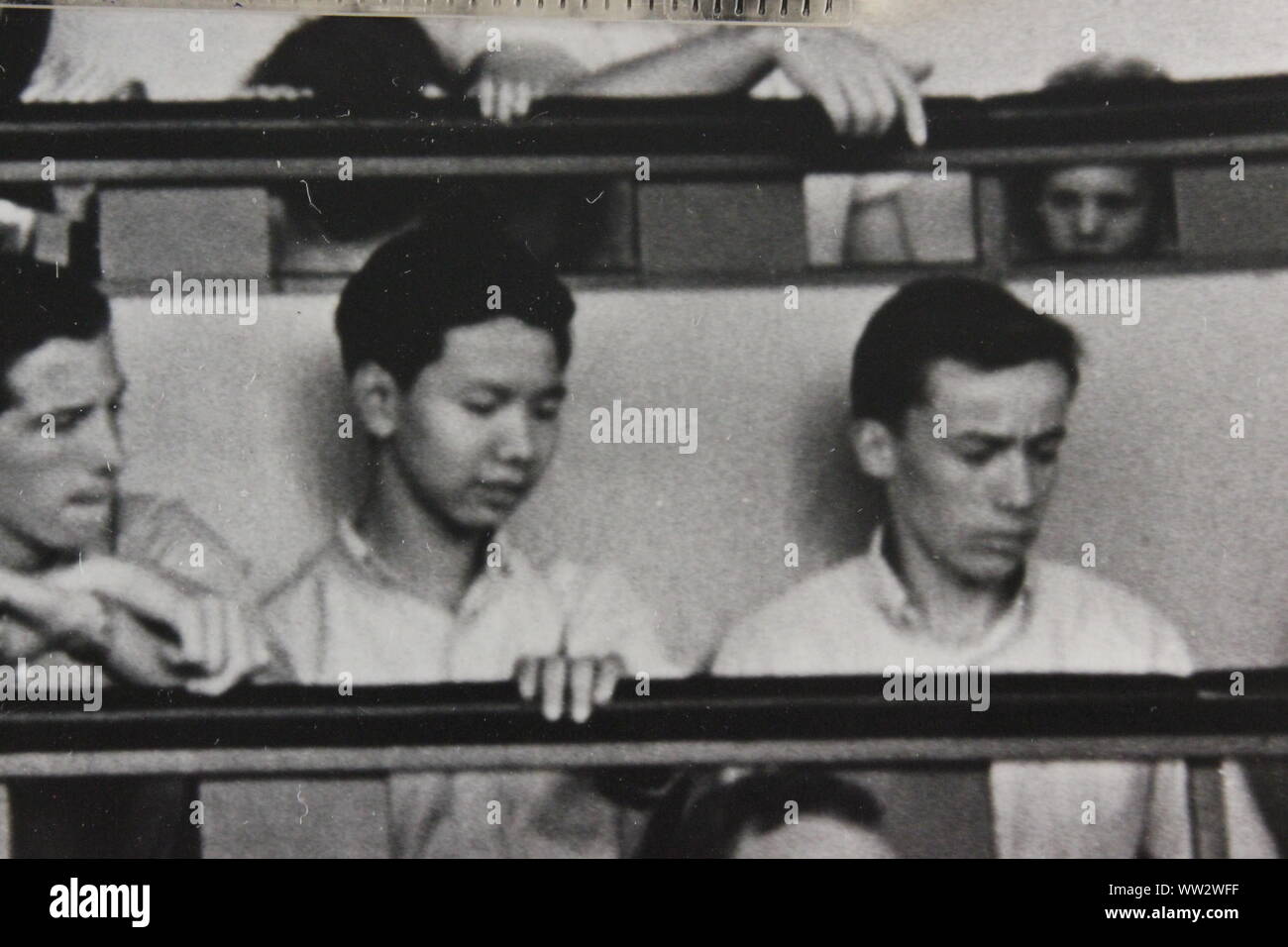 Fine black and white art photography from the 1970s of an auditorium ...