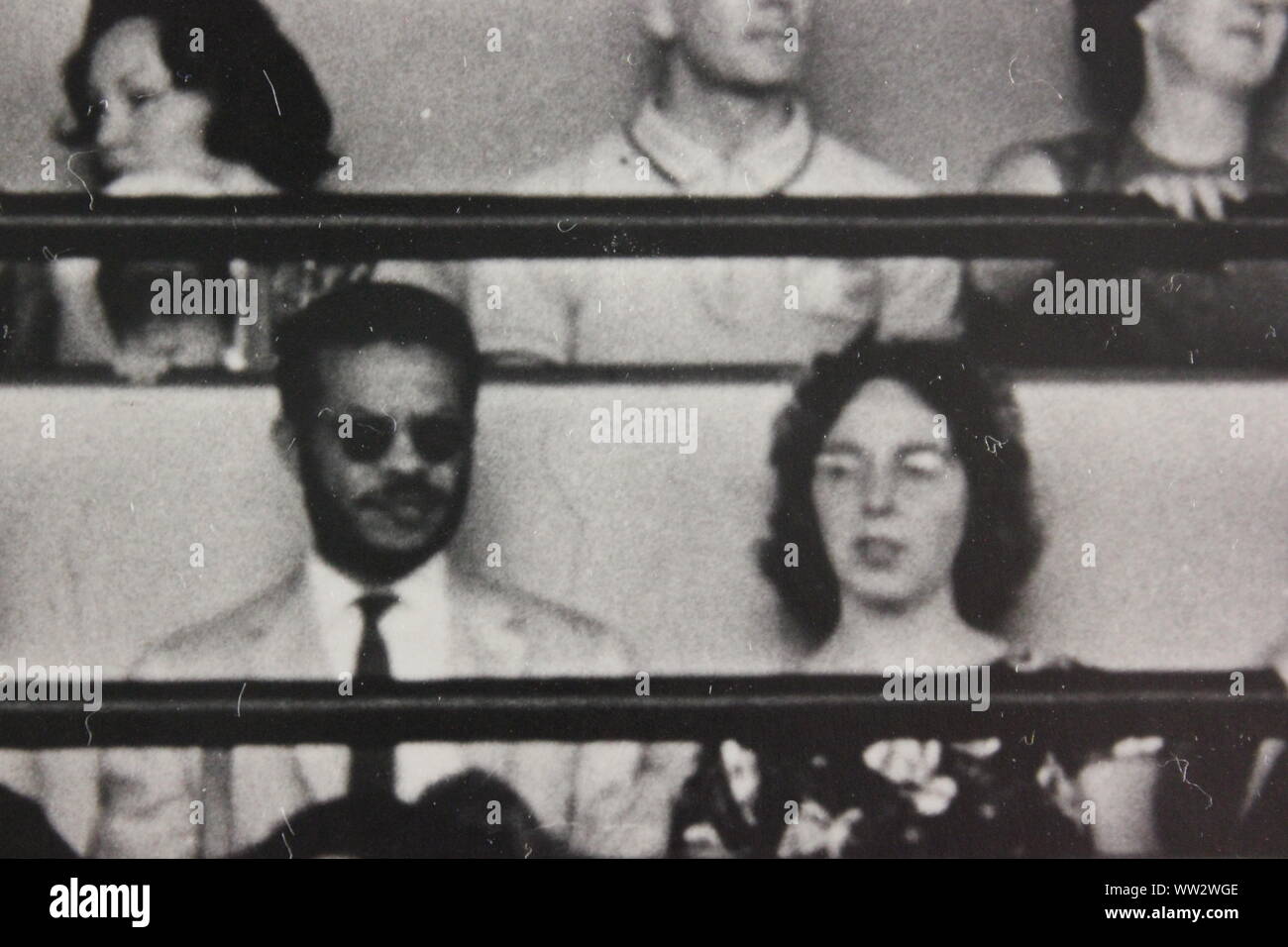 Fine black and white art photography from the 1970s of an auditorium ...