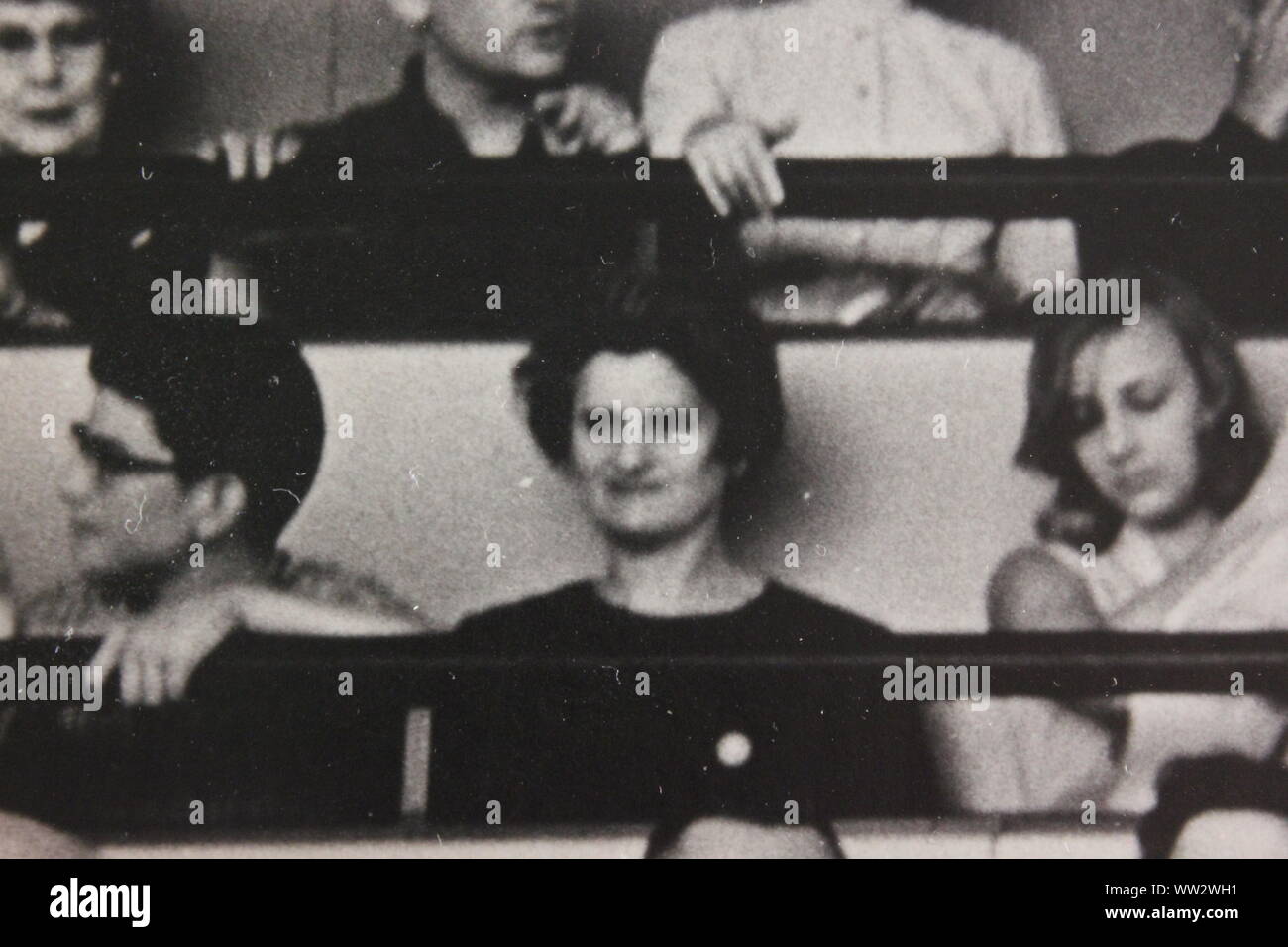 Fine black and white art photography from the 1970s of an auditorium ...