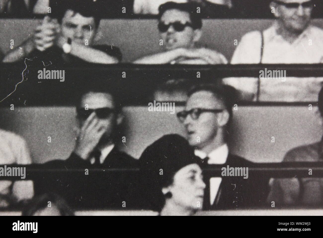 Fine black and white art photography from the 1970s of an auditorium ...
