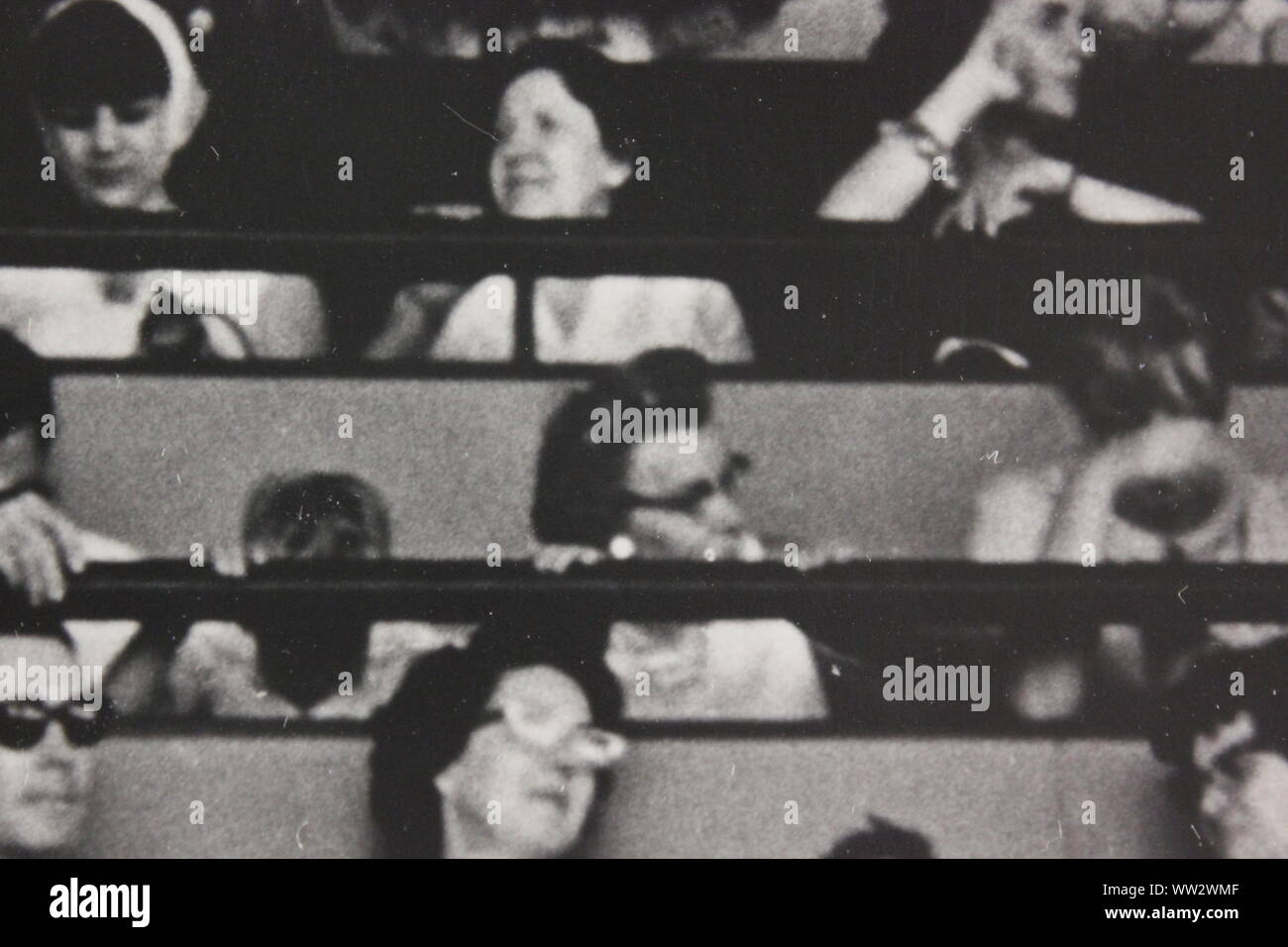 Fine black and white art photography from the 1970s of an auditorium ...