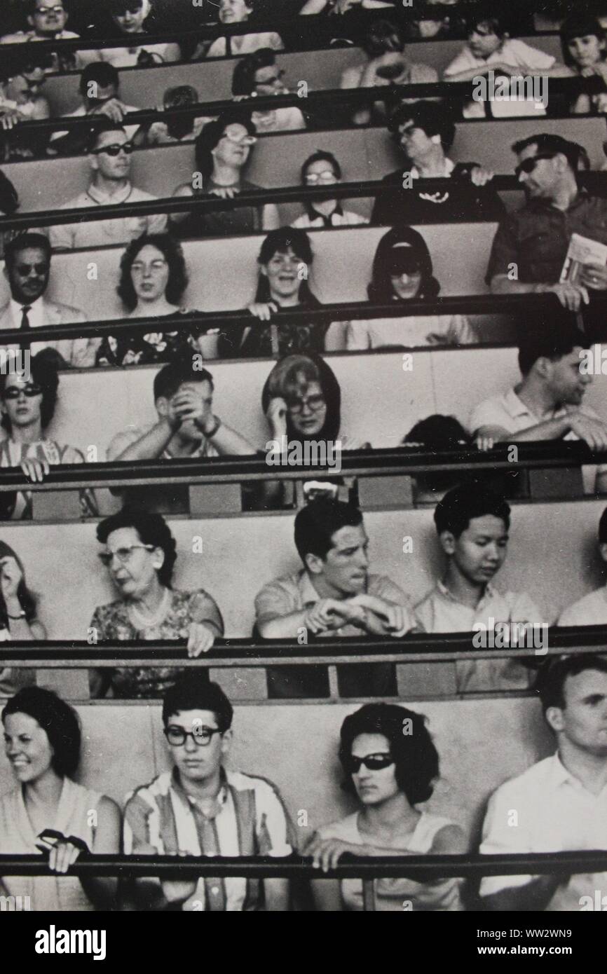 Fine black and white art photography from the 1970s of an auditorium ...