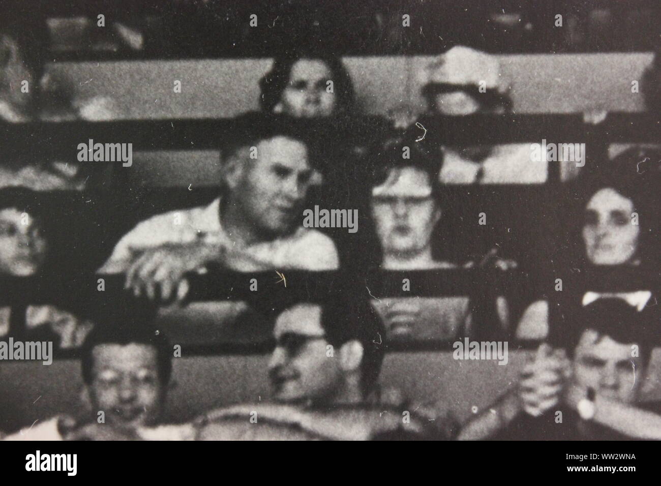 Fine black and white art photography from the 1970s of an auditorium ...