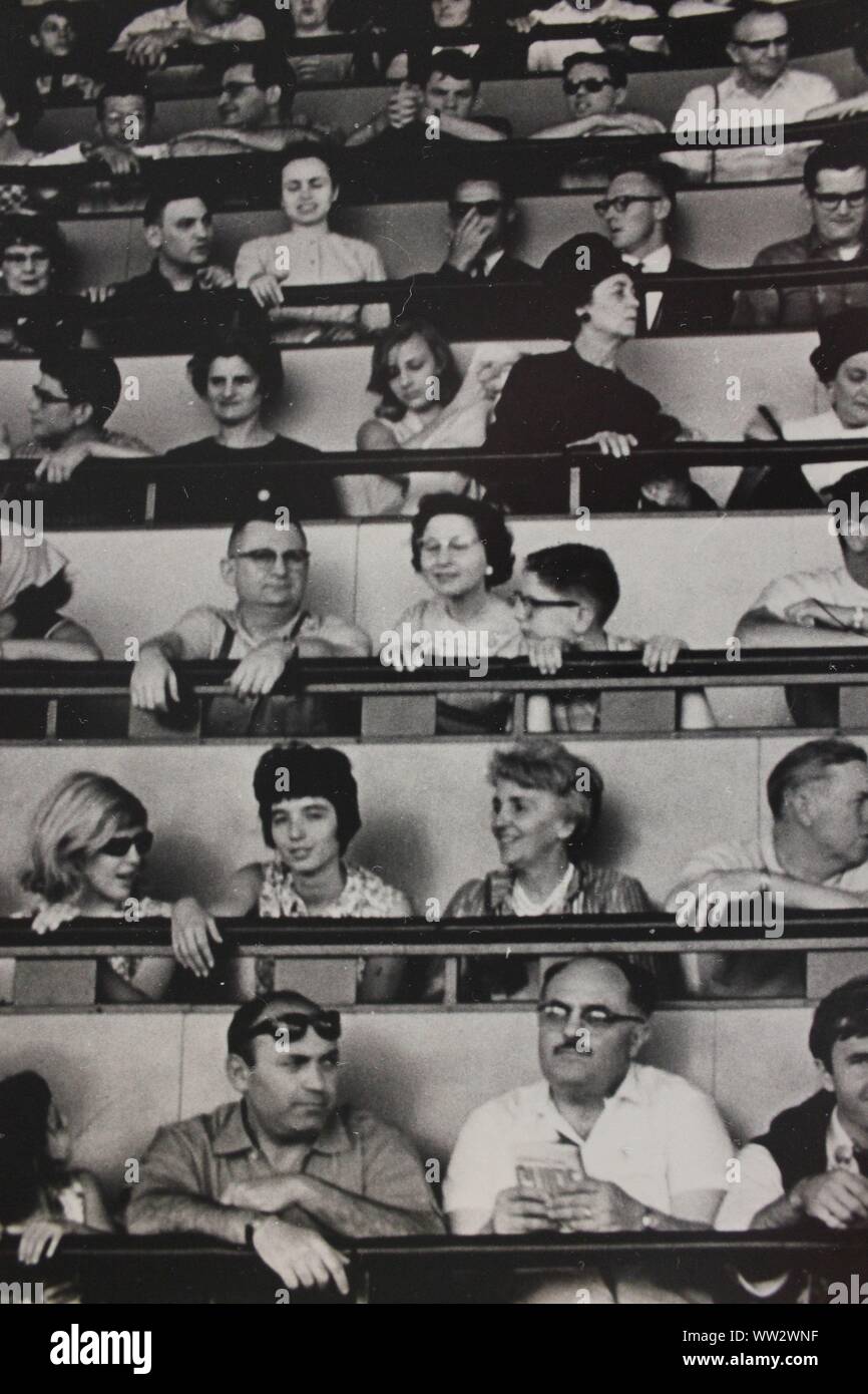 Fine black and white art photography from the 1970s of an auditorium ...