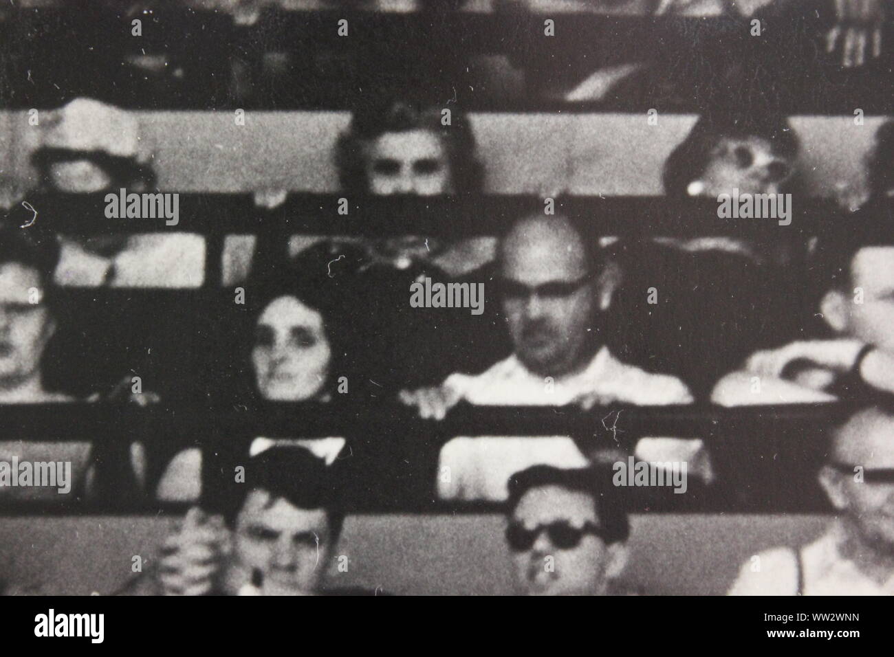 Fine black and white art photography from the 1970s of an auditorium ...