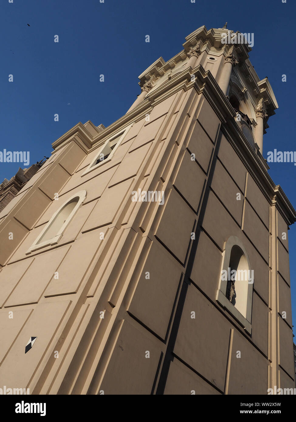 Tower of the Cathedral of Lima before beginning the procession of ...