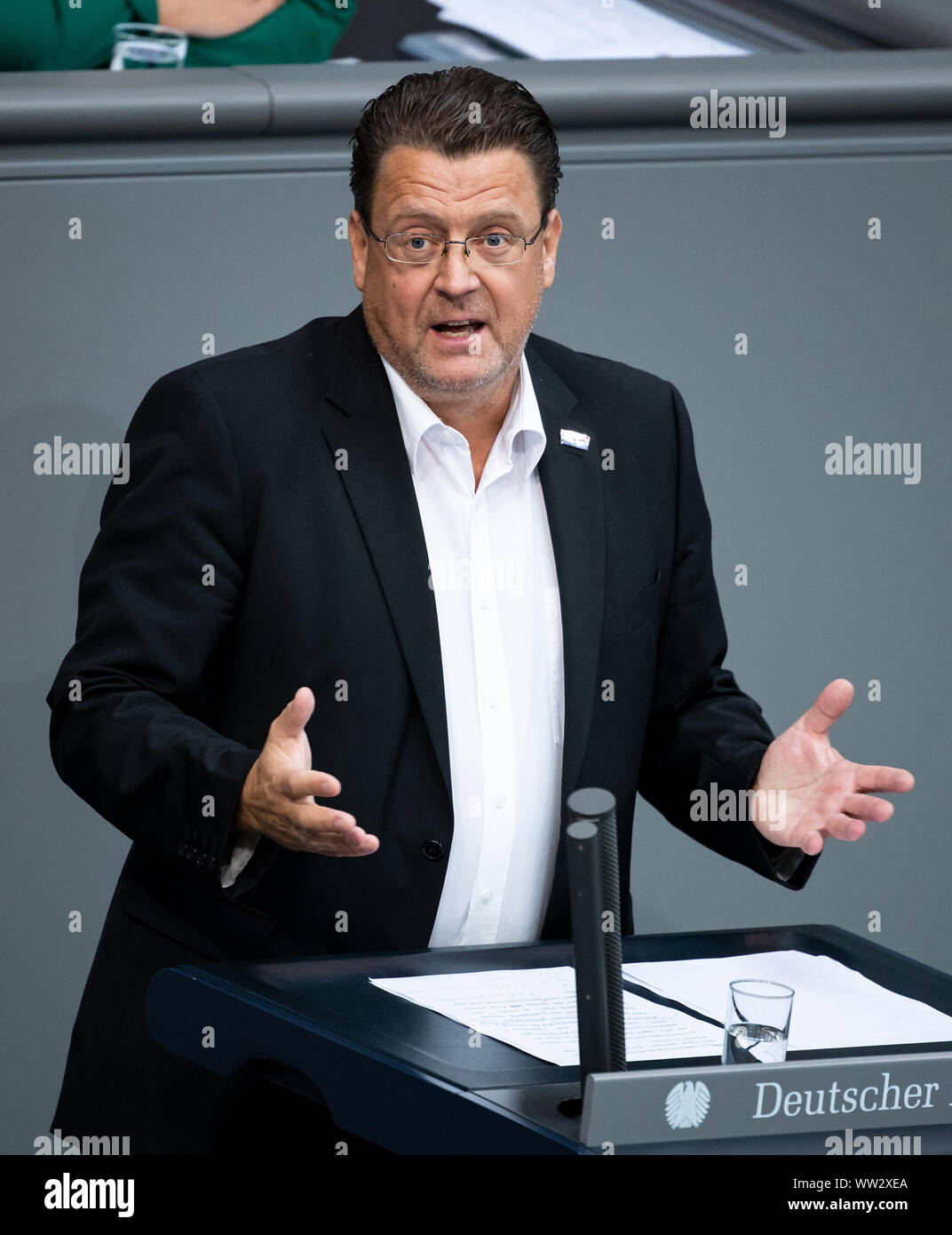 Berlin, Germany. 12th Sep, 2019. Stephan Brandner (AfD) speaks at the ...