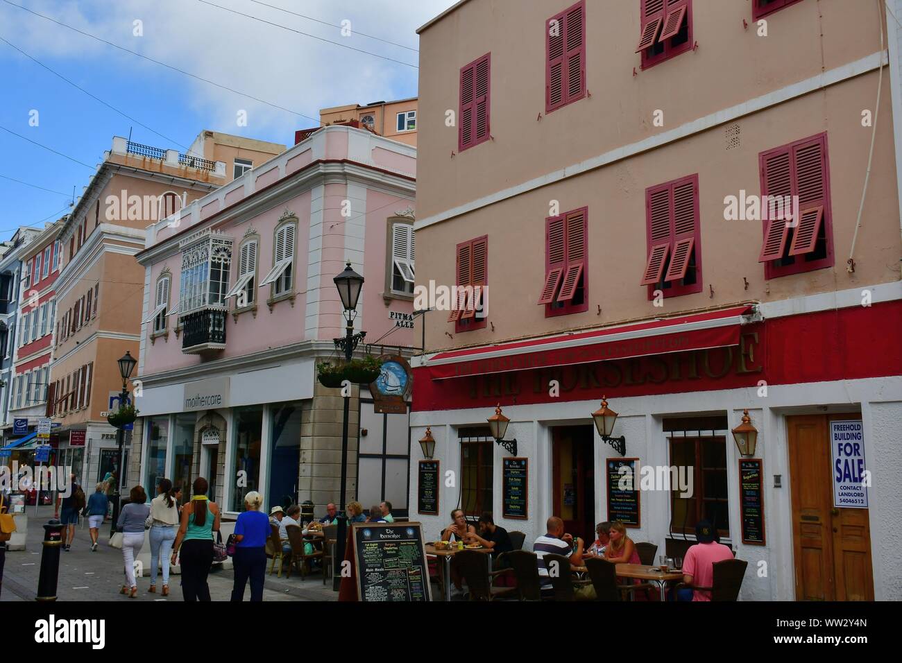 downtown, Gibraltar, British Overseas Territories, Europe Stock Photo ...