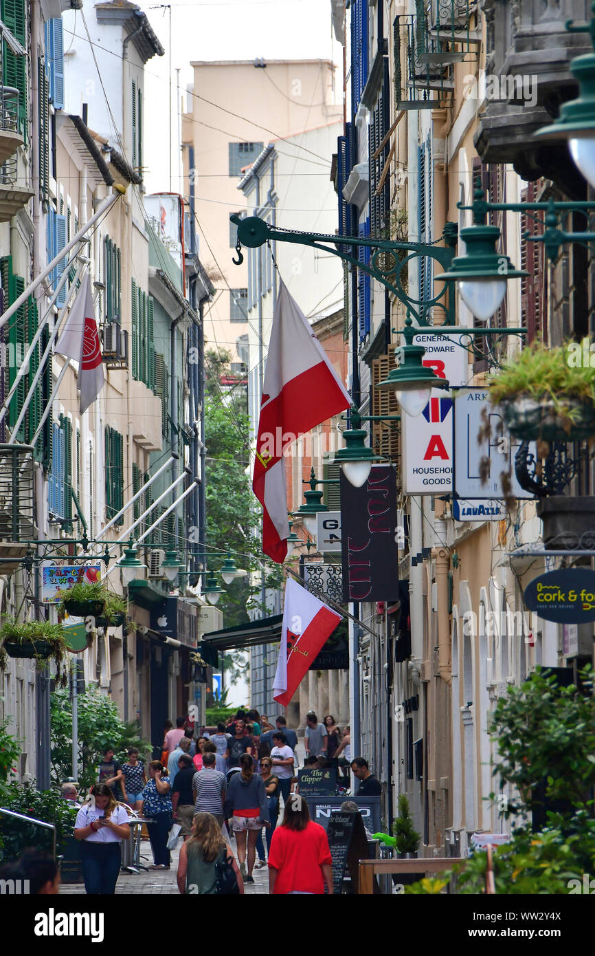 downtown, Gibraltar, British Overseas Territories, Europe Stock Photo ...