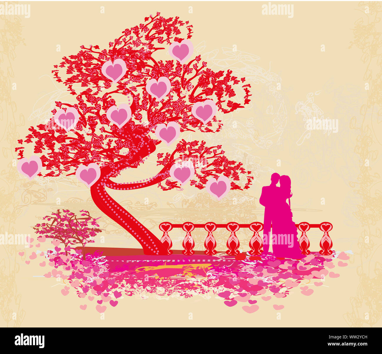 Romantic couple card Stock Photo - Alamy
