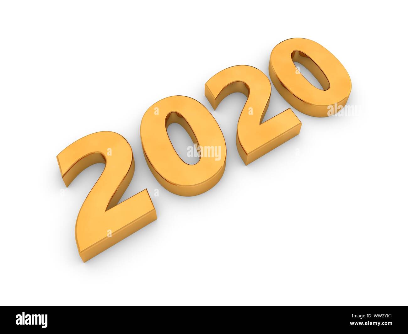 New Year 2020 numbers on a white background. 3d render illustration ...