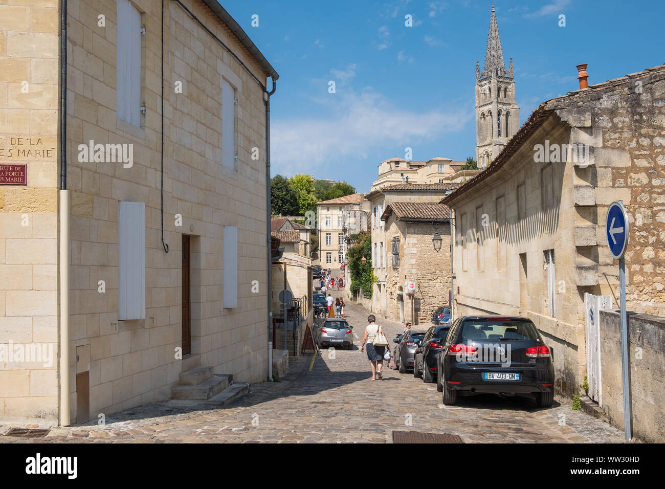 The centre of the historic Unesco listed town of Saint-Emilion in ...
