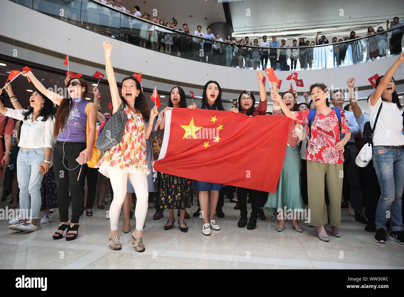 Hong Kong. 12th Sep, 2019. People sing during a flash mob at ...