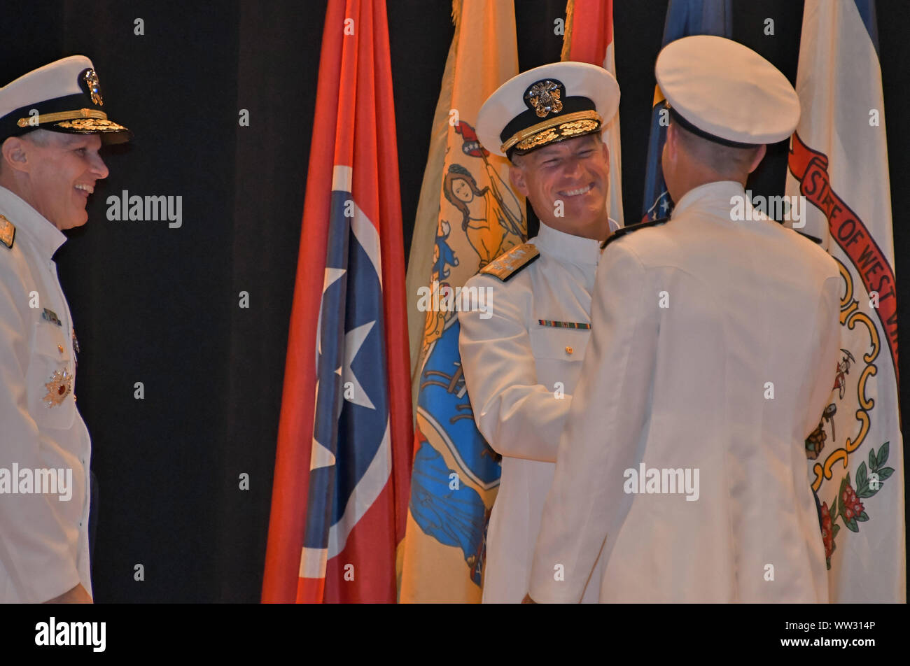 Yokosuka, Japan. 12th Sep, 2019. Adm. John Aquilino(C), Commander, U.S ...