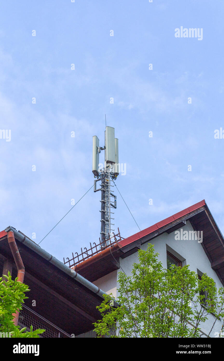 communication equipment on the roof of the house Stock Photo - Alamy