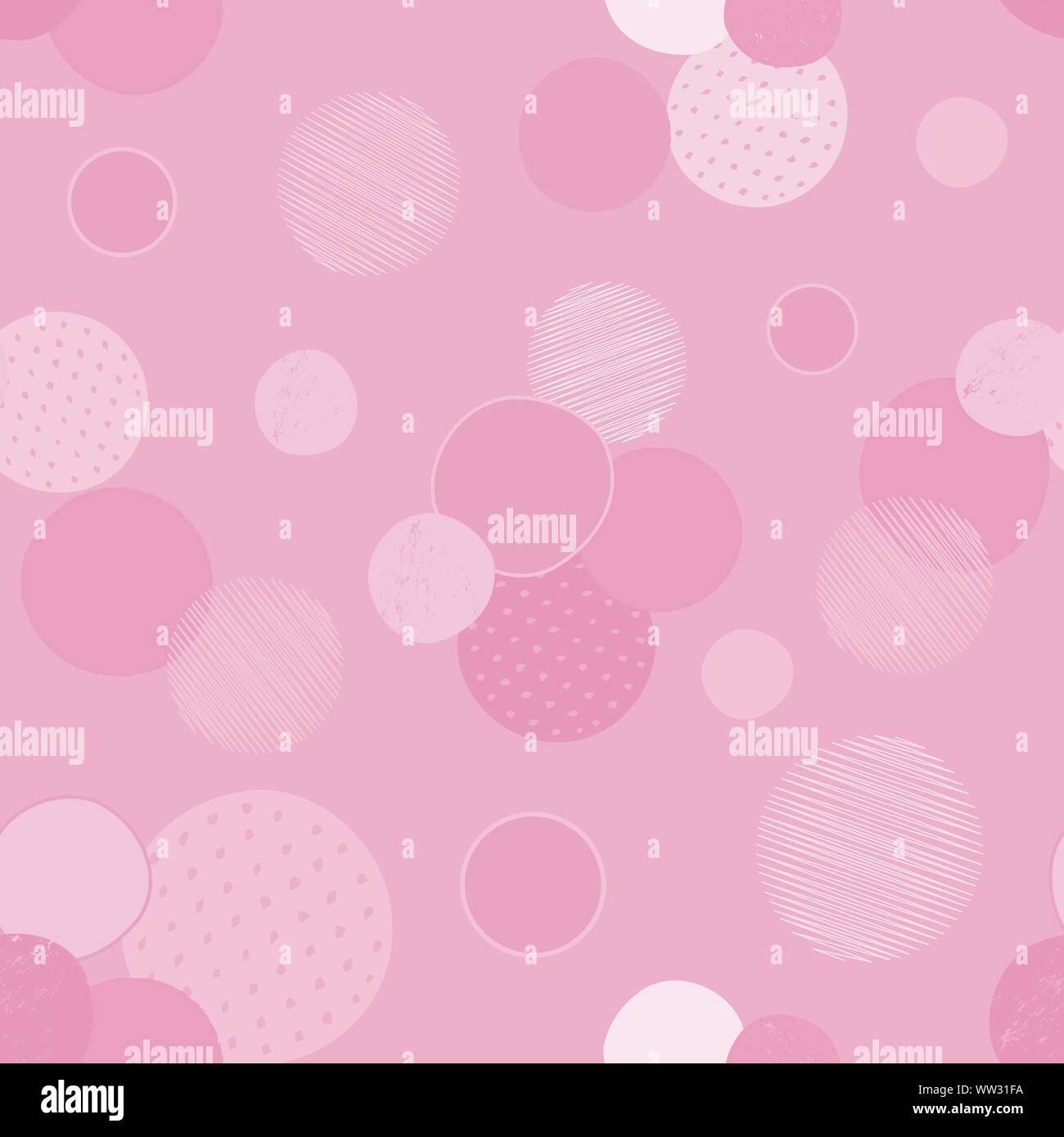 Dots And Circles In Geometric Pink Background Seamless Surface Vector ...