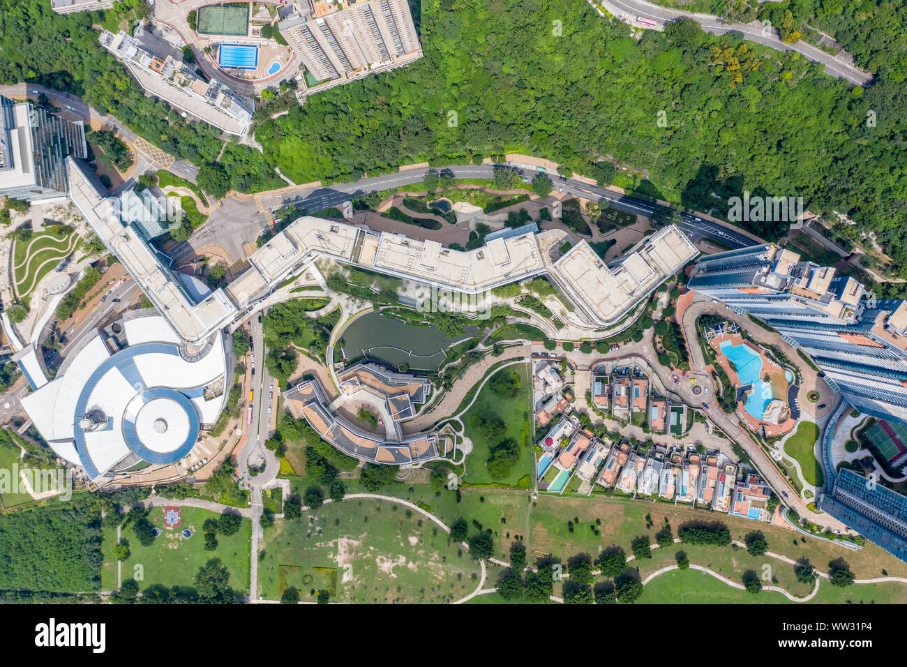 Aerial view of cyberport in hong kong island Stock Photo - Alamy