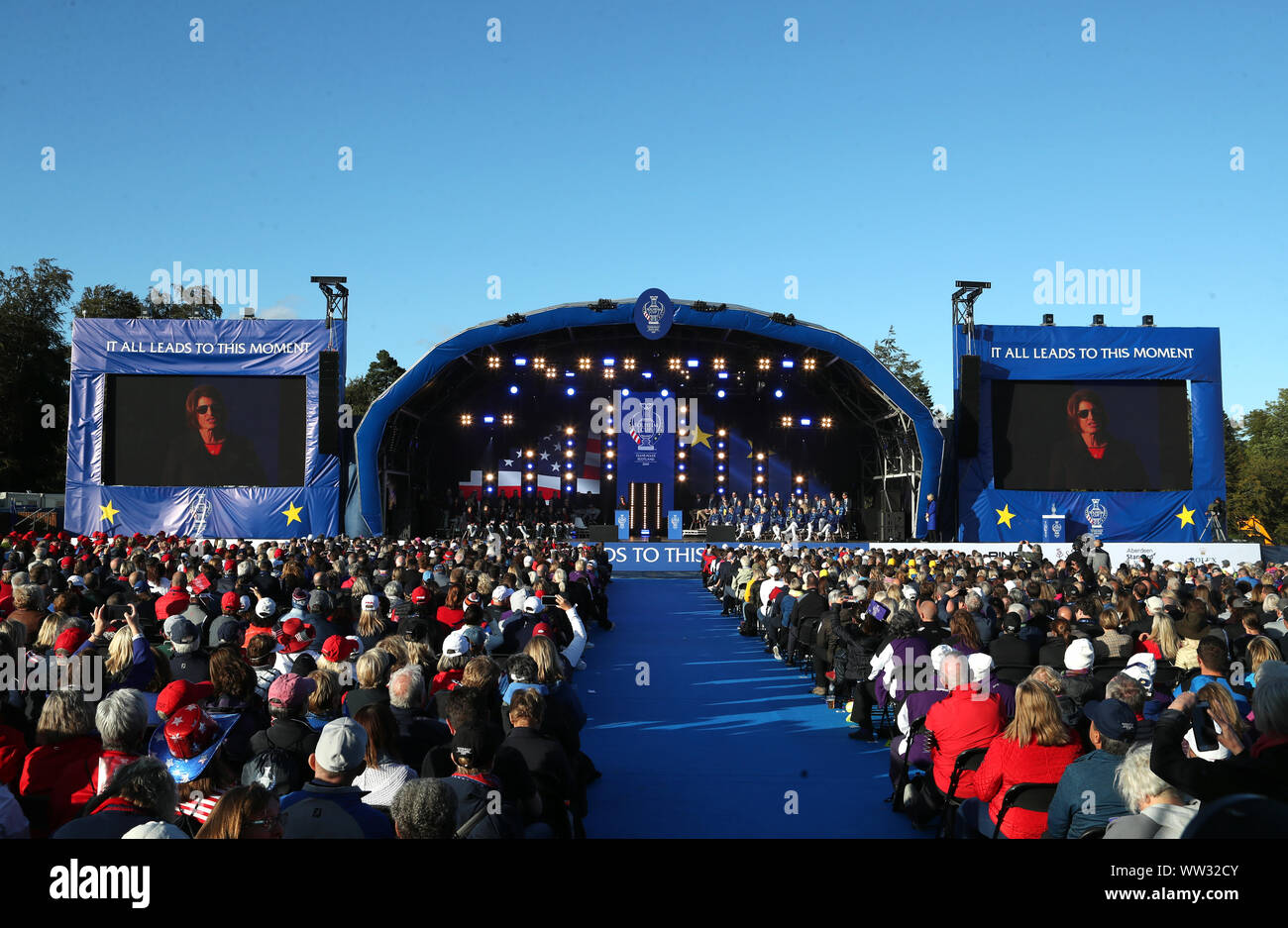 A general view of the opening ceremony for the 2019 Solheim Cup at ...