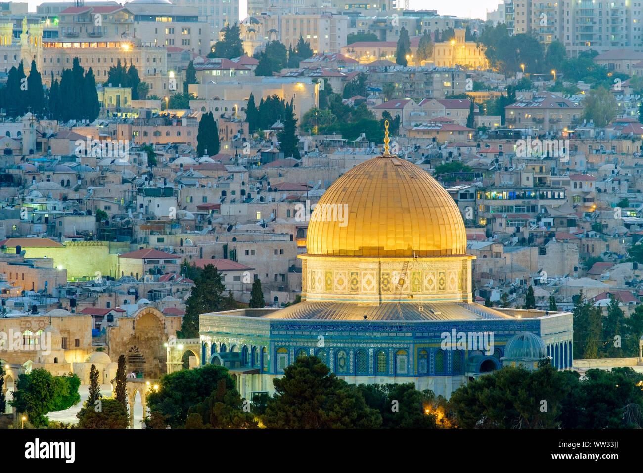 Israel, Jerusalem District, Jerusalem. The Dome of the Rock and ...