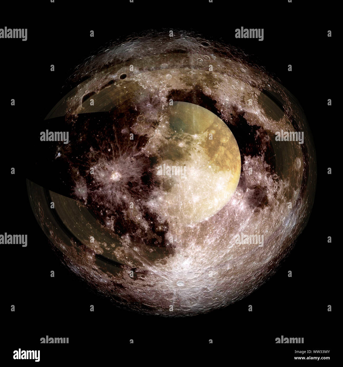 Fantastic view of moon. Solar system. Billions of galaxies in the ...
