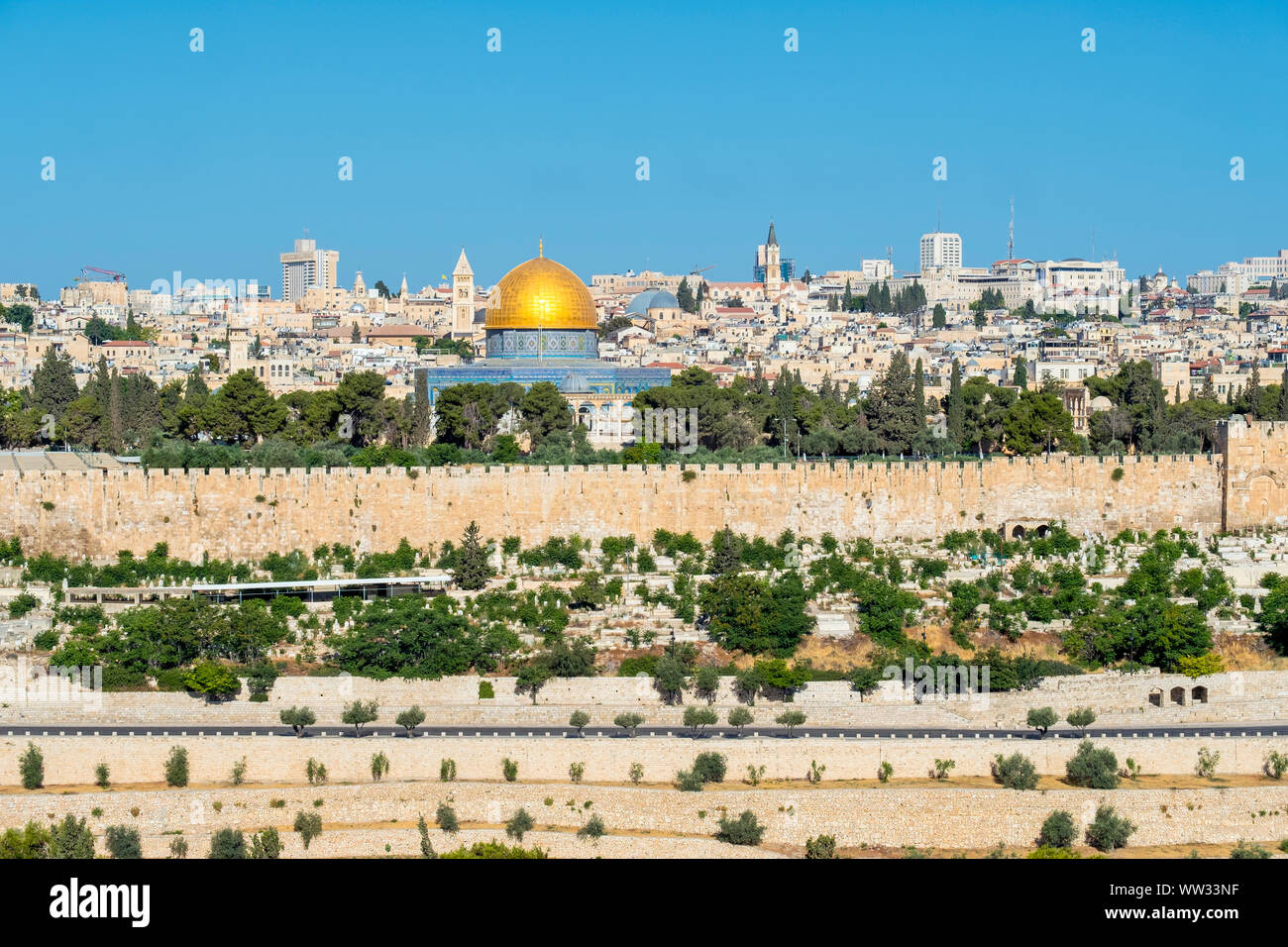 Israel, Jerusalem District, Jerusalem. Jerusalem skyline, Dome of the ...