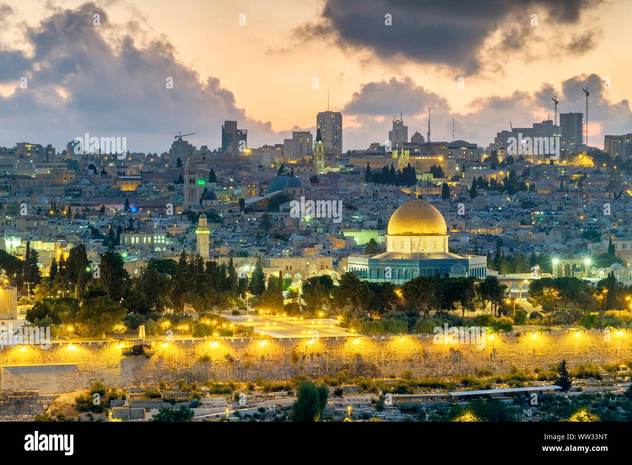Israel, Jerusalem District, Jerusalem. Jerusalem skyline, Dome of the ...