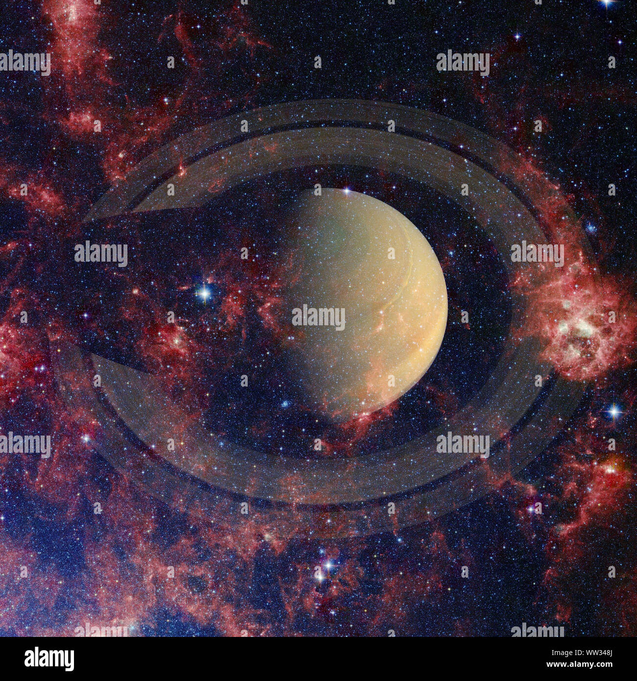 Saturn. Incredibly beautiful planets, galaxies, dark and cold beauty of ...