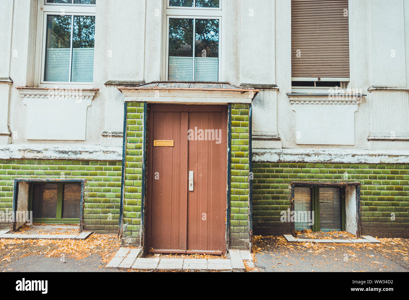 old entrance door on german house Stock Photo - Alamy