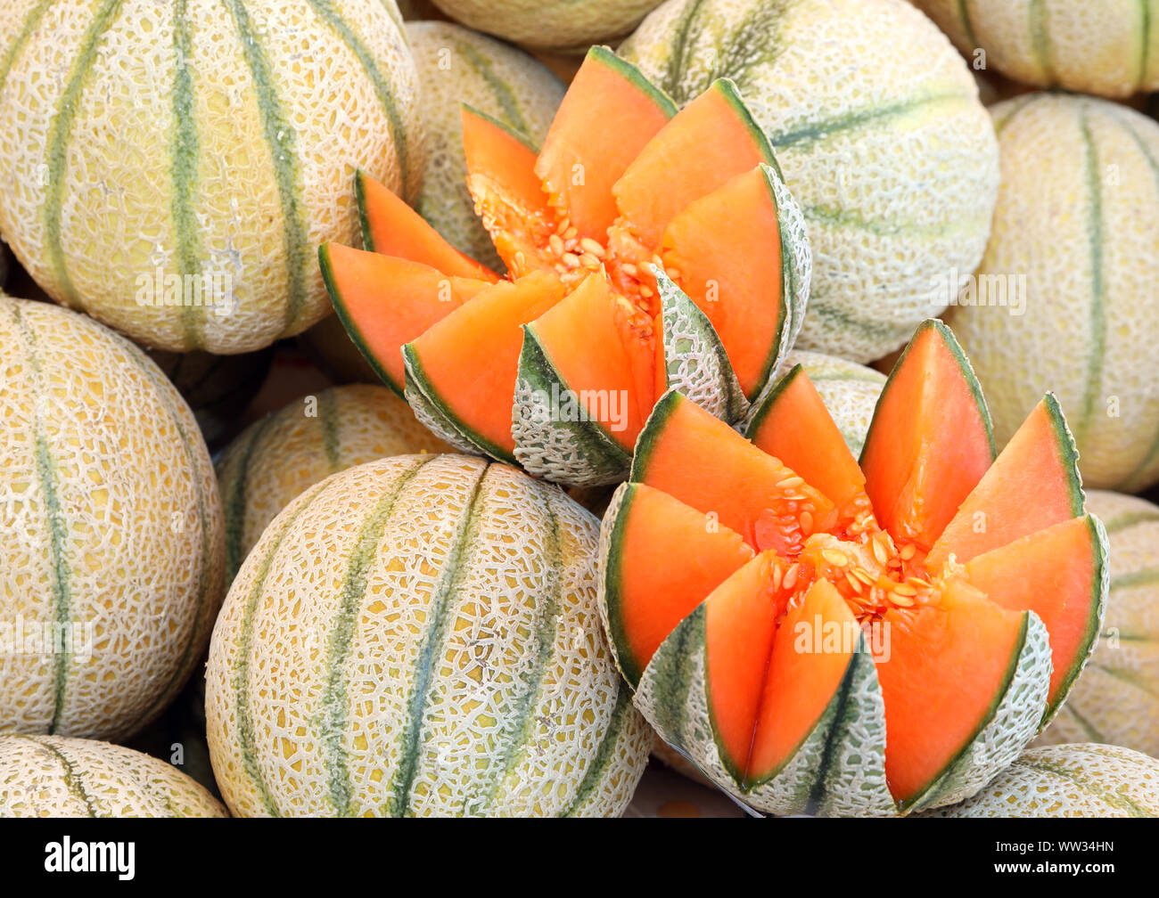 Melon backgrounds melons backdrop background hi-res stock photography ...