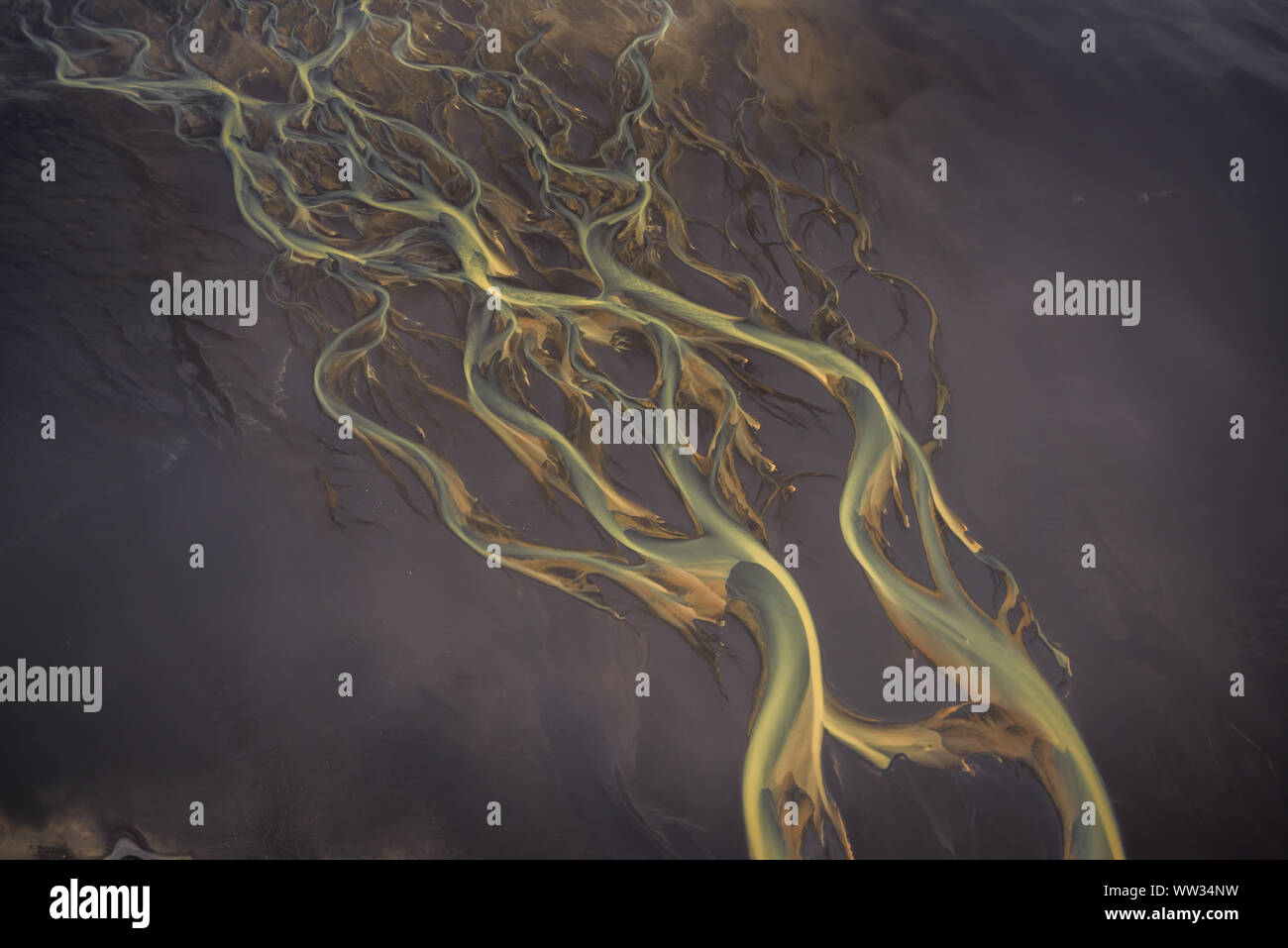 Aerial view of Glacier rivers in Iceland Stock Photo - Alamy