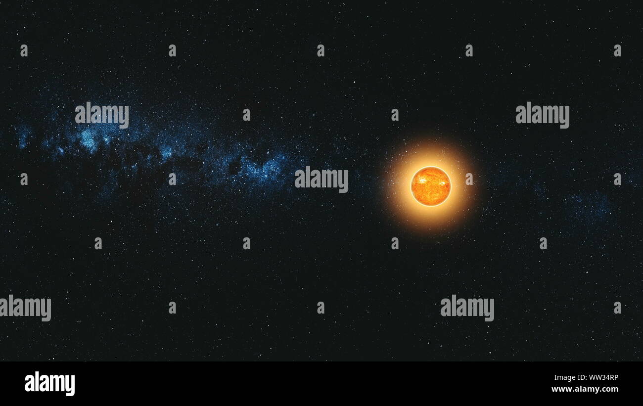 Sun Lit Earth Fast Motion Reduce Sight Zoom Out. Flare Sunlight Planet ...