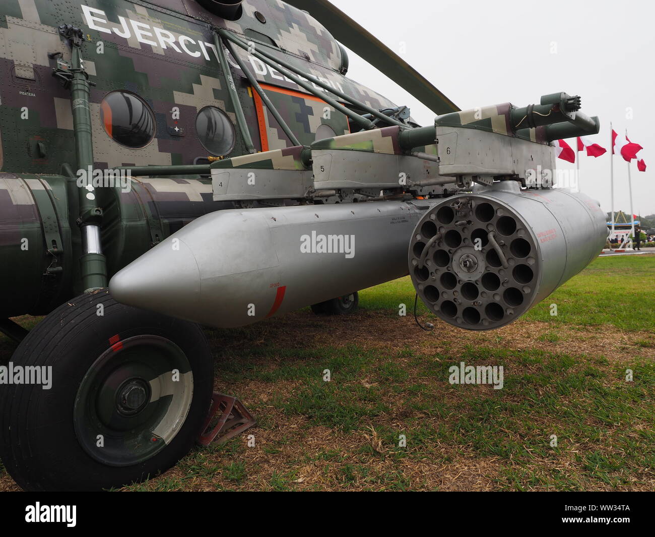 The Mil Mi-171Sh-P armed helicopter of the Peruvian Army displayed at ...