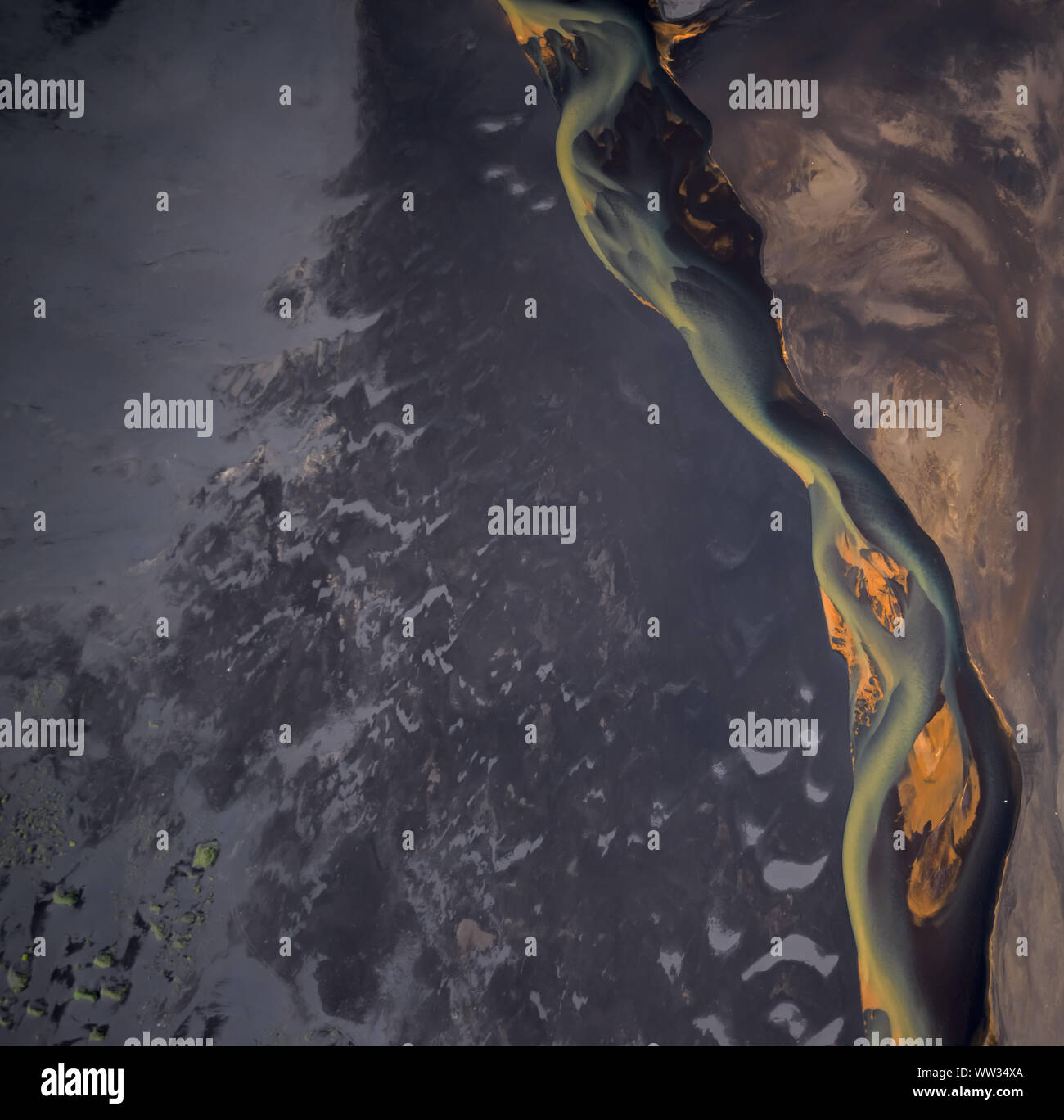 Aerial view of Glacier rivers in Iceland Stock Photo - Alamy