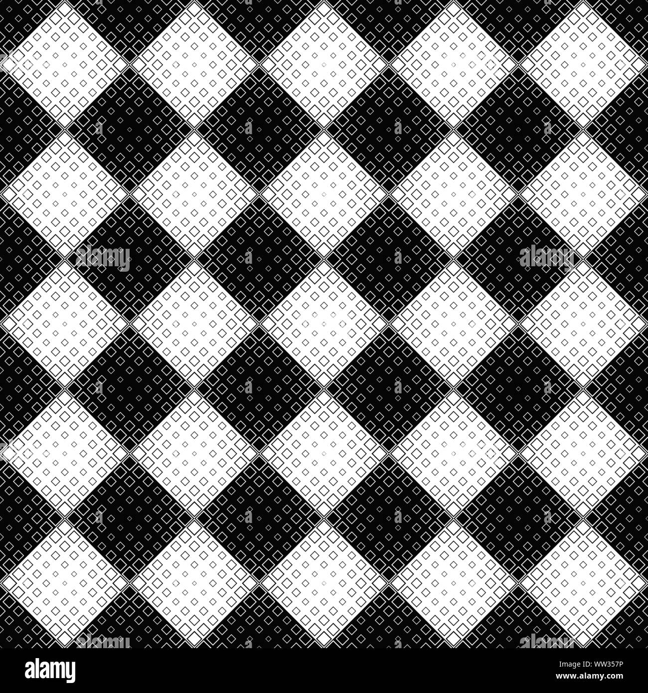 Black and white square pattern background - abstract monochrome vector ...