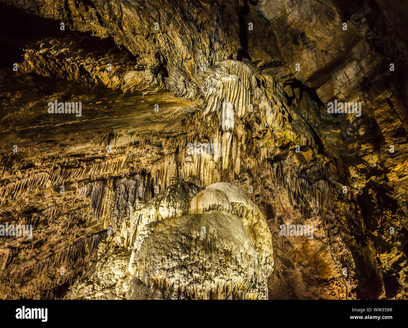 Interior of Han-sur-Lesse cave from Belgium Stock Photo - Alamy