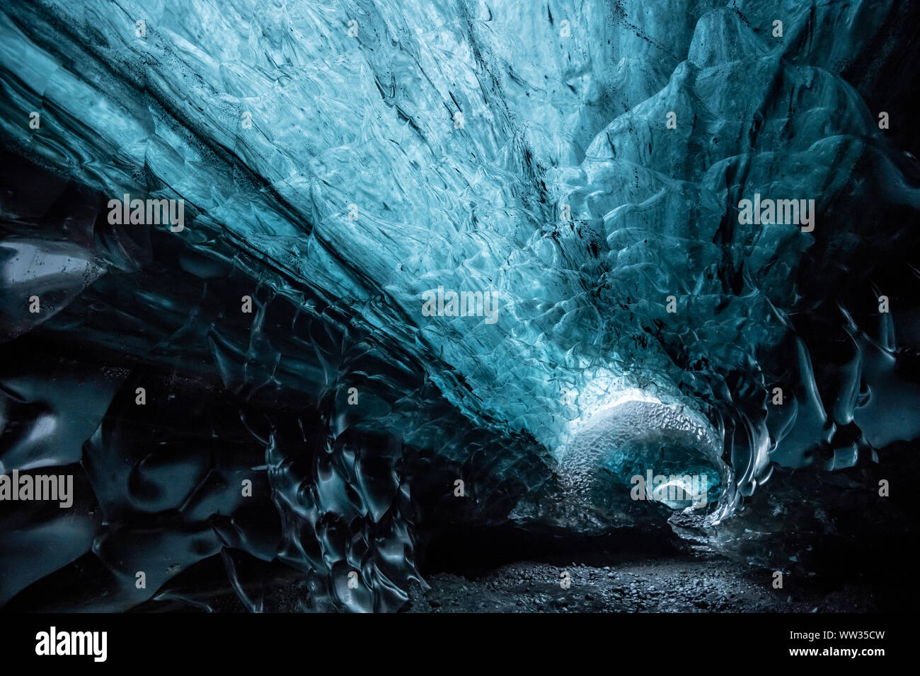 Inside an ice cave in Iceland Stock Photo - Alamy