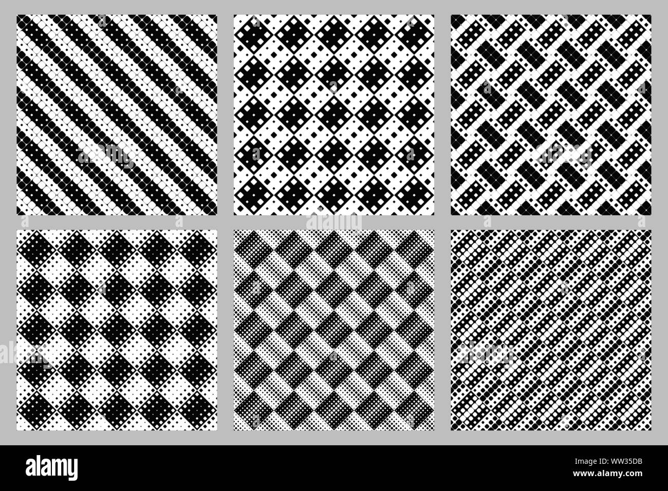 Seamless diagonal rounded square pattern background set - abstract vector illustration Stock ...