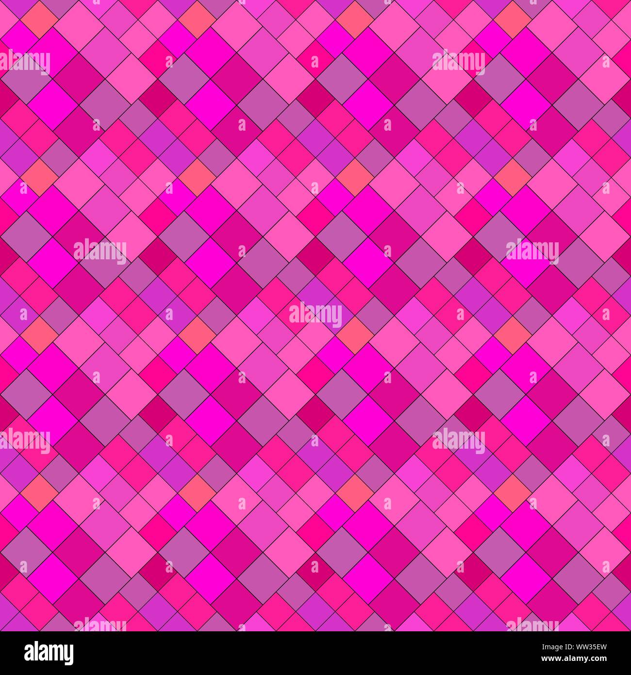Seamless abstract square pattern background - deep pink vector graphic design from diagonal ...