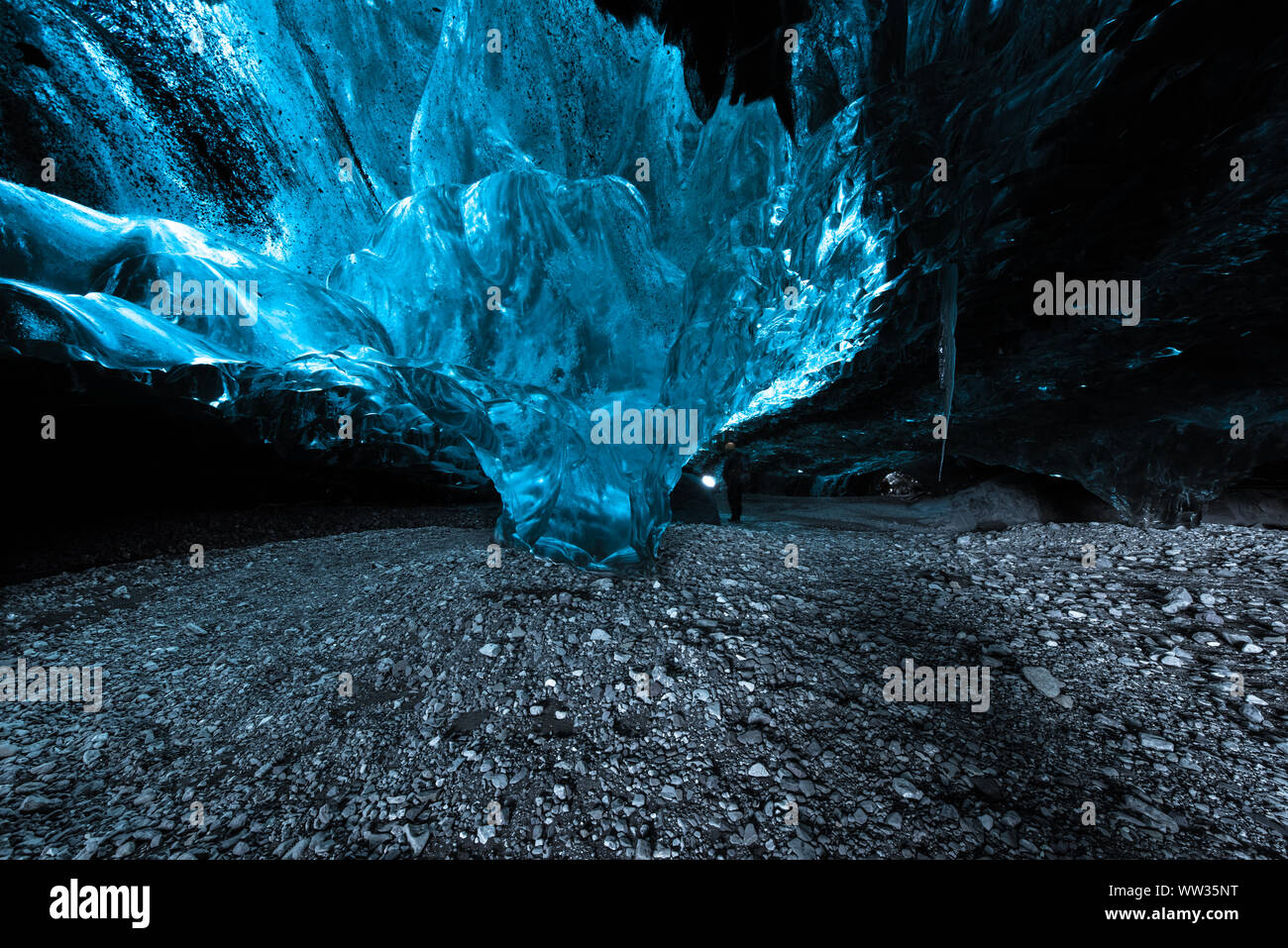 Inside an ice cave in Iceland Stock Photo - Alamy