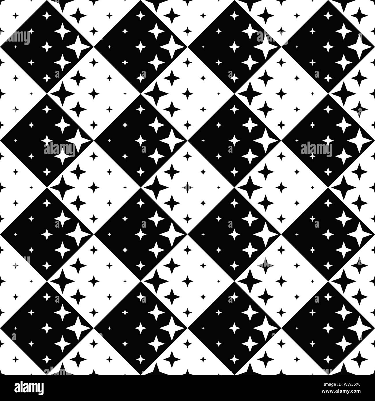 Seamless star pattern background - black and white geometrical abstract ...