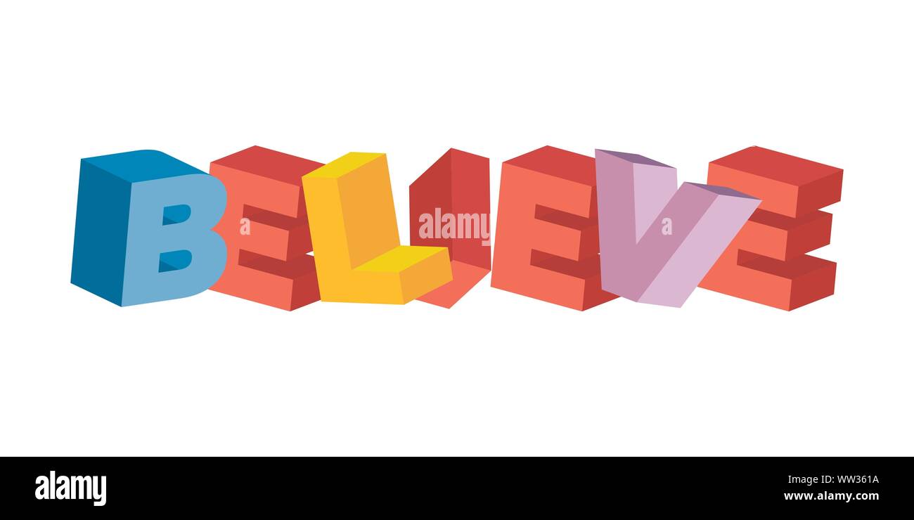 3d vector fonts colorful typography quotes in 3d type fonts Stock ...