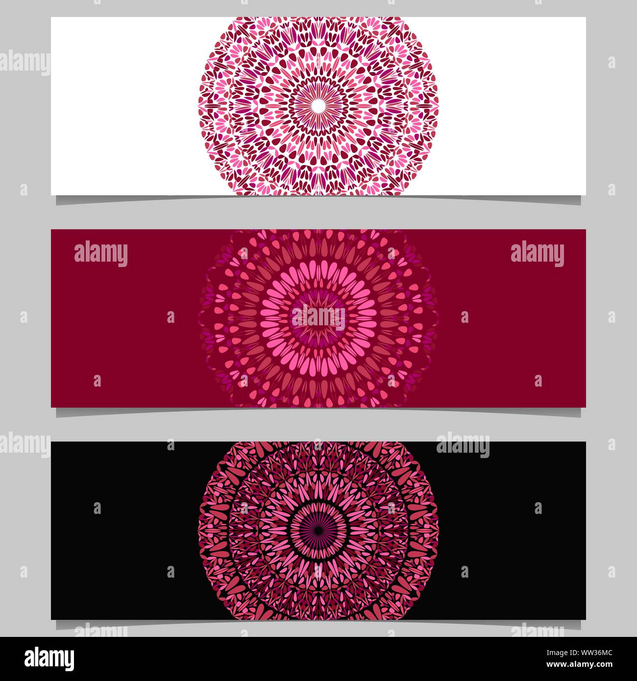 Geometrical horizontal mandala banner background set - abstract ...