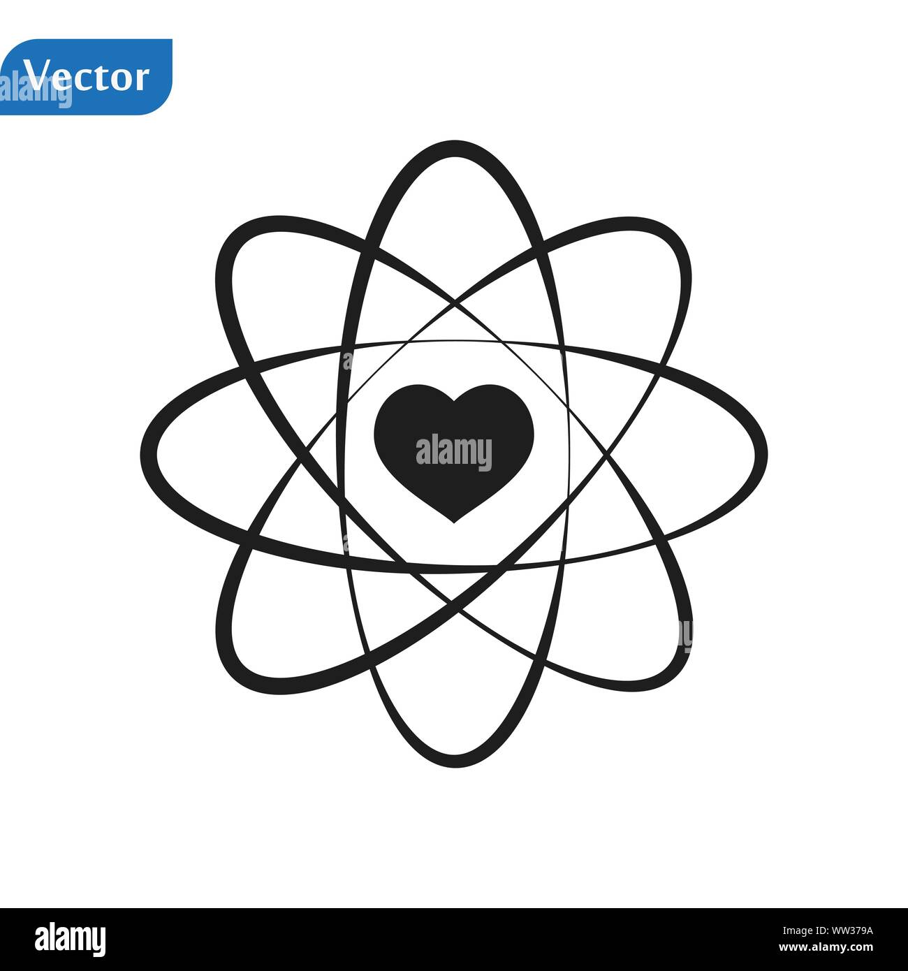 Atom Icon. Science sign. Atom logo. Atomic symbol. Nuclear icon ...