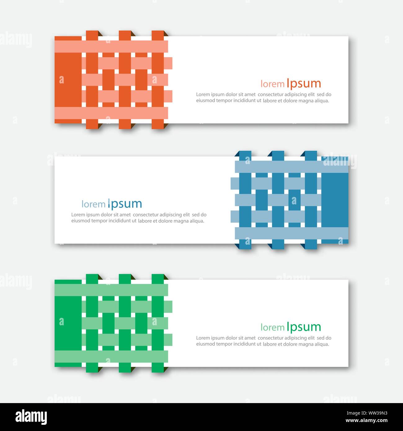 Set of abstract design banner template. Three different colors. Vector ...