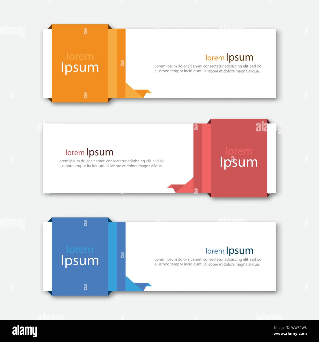 Set of abstract design banner template. Three different colors. Vector ...