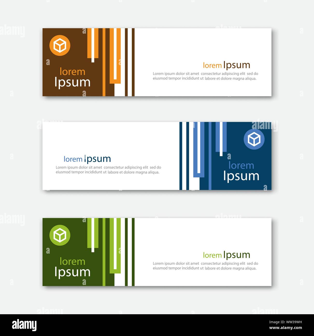 Set of abstract design banner template. Three different colors. Vector ...