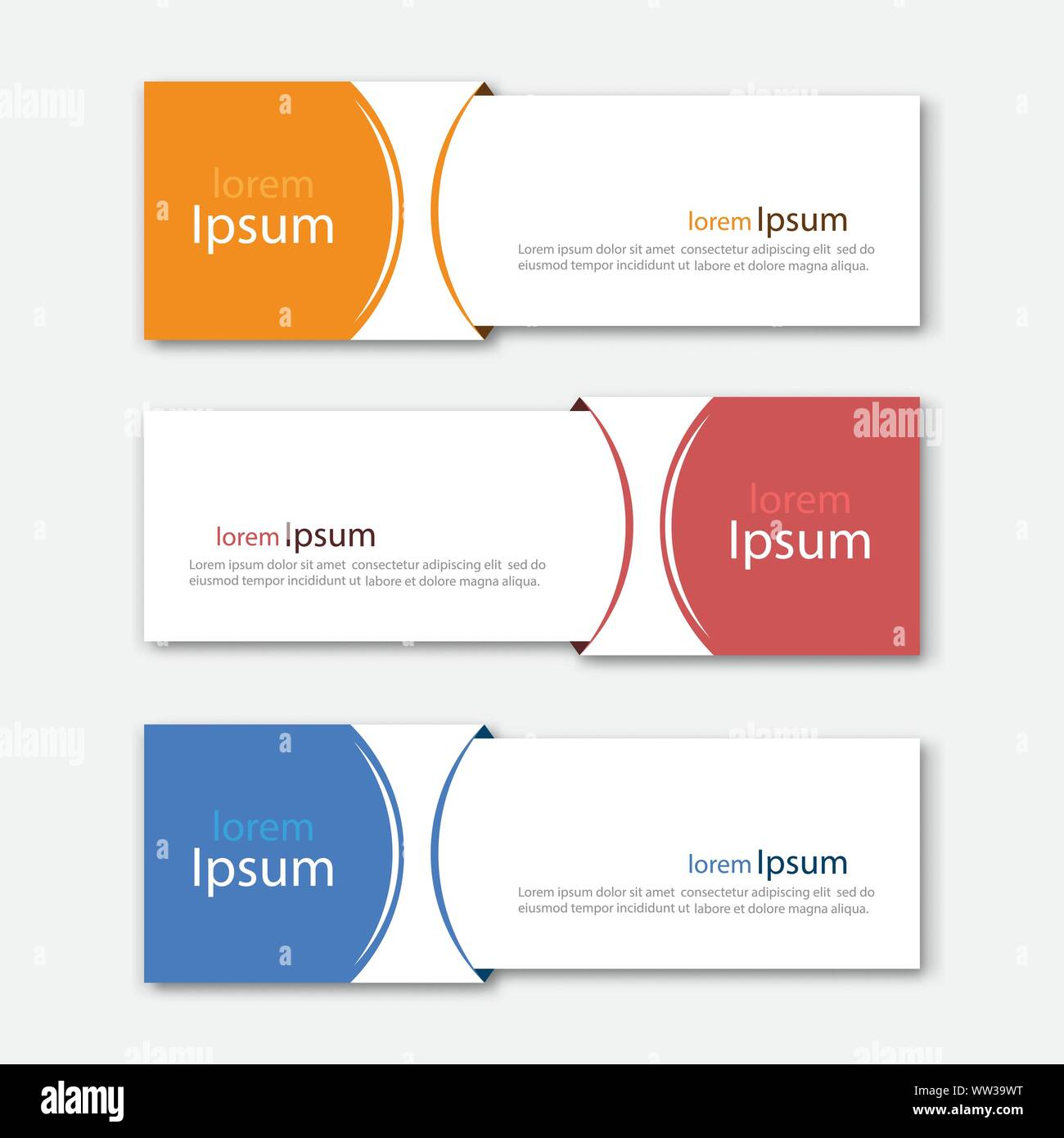 Set of abstract design banner template. Three different colors. Vector ...