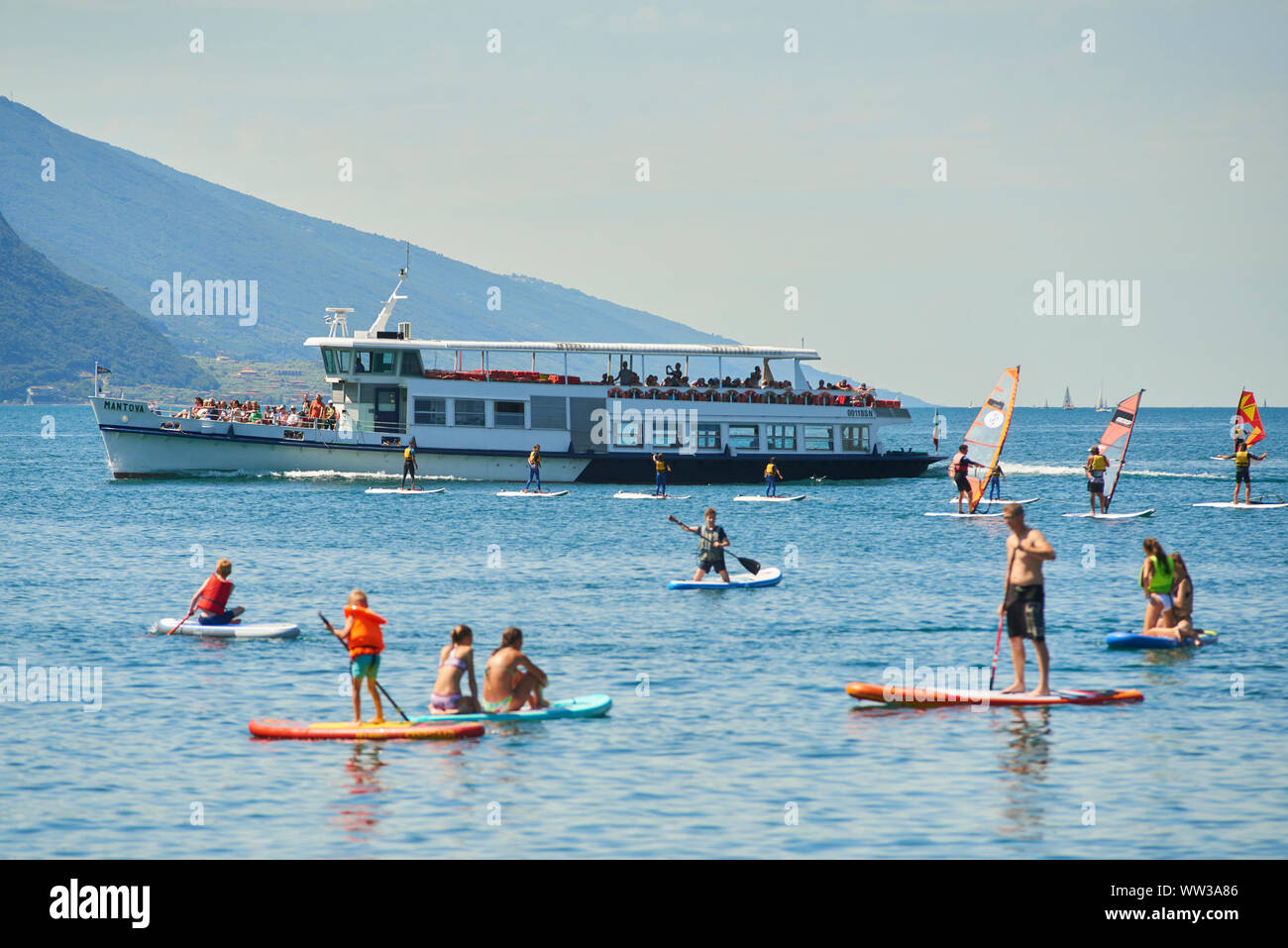 Torbole - Nago, Lago di Garda (Lago Benaco), Italy Windsurfing on Lake ...