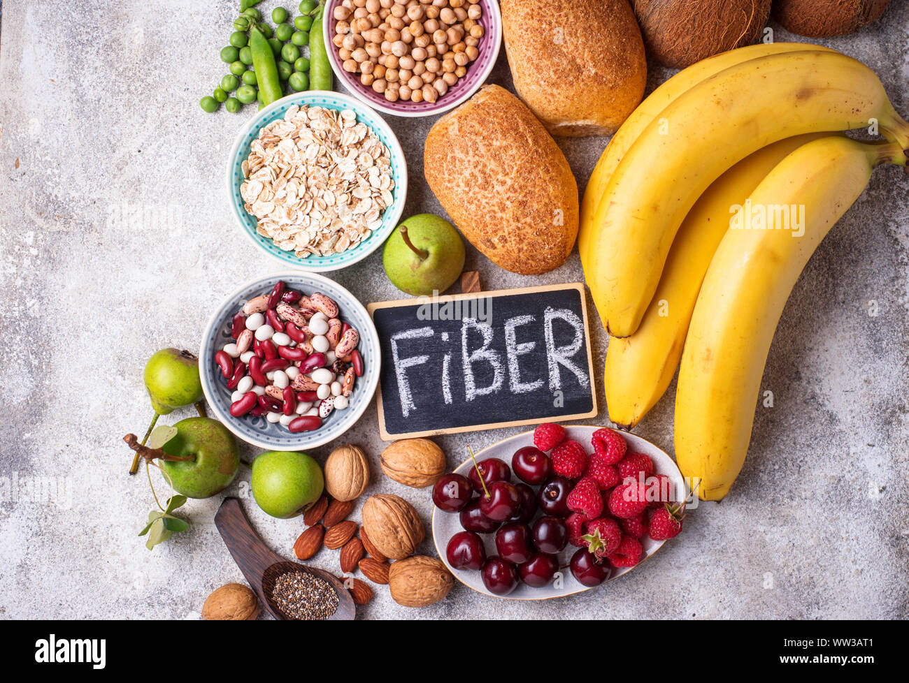Products rich in fiber. Healthy diet food Stock Photo - Alamy