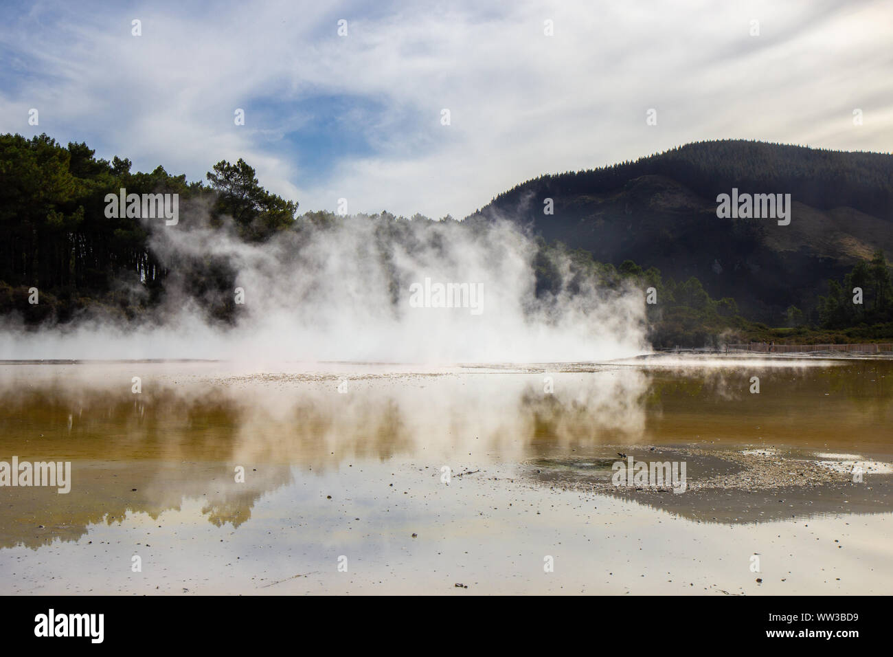 Champagne Pool an active geothermal area, New Zealand Stock Photo - Alamy